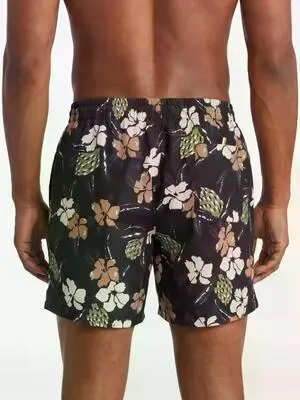 BOSS Floral-print Swim Shorts - Black