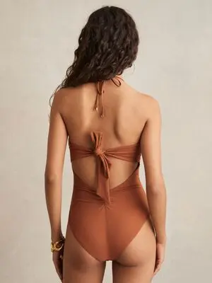 REISS Rosella Ruched Cut-out Swimsuit