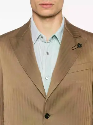 LARDINI Striped Suit - Brown