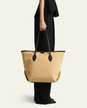 Khaite Amalia Medium Canvas Tote Bag - Black Honey