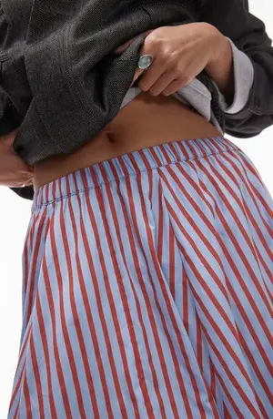 Topshop Multidirectional Stripe Full Maxi Skirt