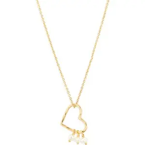 KIARA BY KI-ELE Ki-ele Esther Pearl Charm Heart Pendant Necklace - Gold