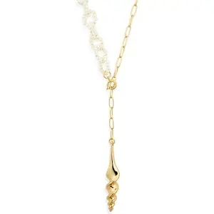 Lele Sadoughi Turritella Faux Pearl Y-necklace - Gold
