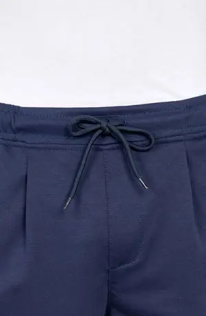BROOKLYN BRIGADE Slim Fit Solid Drawstring Shorts - Navy
