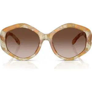 Tory Burch Kira Geometric Sunglasses - Honey Horn