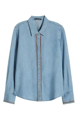 Kobi Halperin Chain Trim Denim Shirt