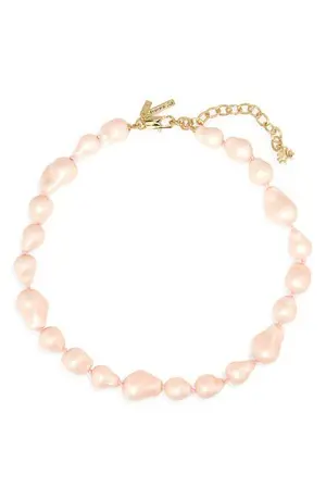 Lele Sadoughi Baroque Imitation Pearl Collar Necklace - Rose