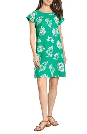 Jones New York Shell Print Linen-blend Dress - Kelly Multi