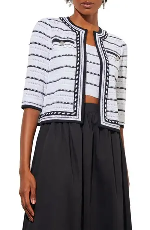 Ming Wang Striped Cardigan