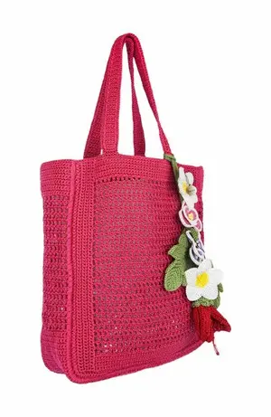 THE SAK Lanie Market Hand Crochet Tote Bag - Magenta Flower