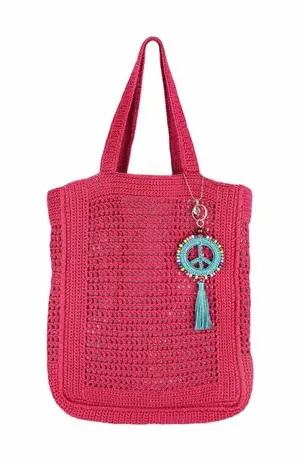 THE SAK Lanie Market Hand Crochet Tote Bag - Magenta Flower