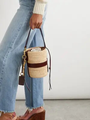 Chloé Kerala 25 Embellished Faux Raffia Tote
