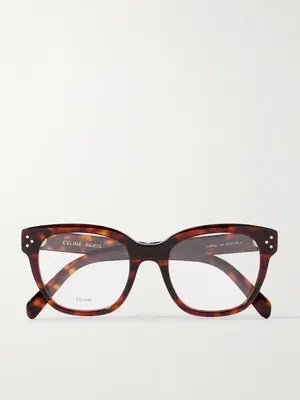 Celine Oversized Square-frame Optical Glasses - Tortoiseshell