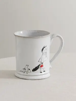 ASTIER DE VILLATTE Grace Coddington Keeping Up Painted Ceramic Mug - White