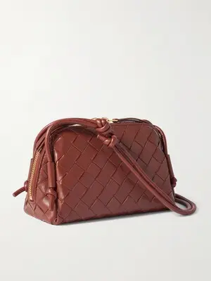 Bottega Veneta Concert Pouch Intrecciato Leather Shoulder Bag