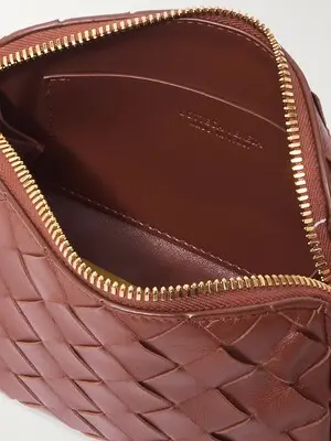 Bottega Veneta Concert Pouch Intrecciato Leather Shoulder Bag