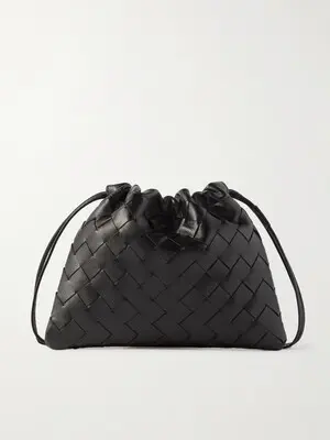 Bottega Veneta Mini Intrecciato Leather Pouch - Black