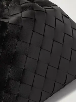 Bottega Veneta Mini Intrecciato Leather Pouch - Black