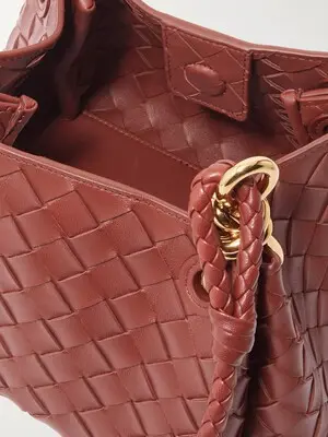 Bottega Veneta Parachute Small Intrecciato Leather Shoulder Bag - Red