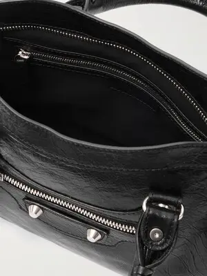 Balenciaga Le City Small Embellished Textured-leather Tote - Black