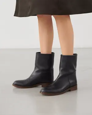 Veronica De Piante Veronica De Piante Margaux Leather Ankle Boots Black