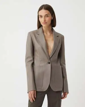 Veronica De Piante Faye Nappa Leather Jacket - Gray
