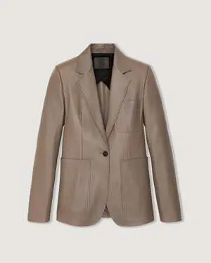 Veronica De Piante Faye Nappa Leather Jacket - Gray