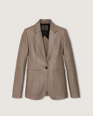 Veronica De Piante Faye Nappa Leather Jacket - Gray