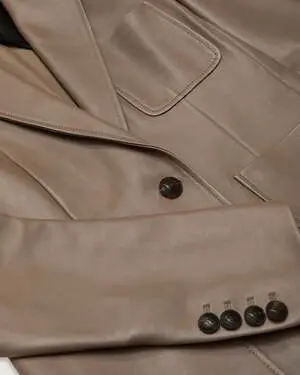 Veronica De Piante Faye Nappa Leather Jacket - Gray