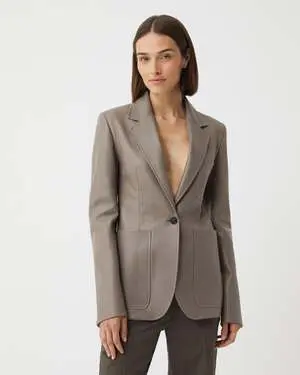 Veronica De Piante Faye Nappa Leather Jacket - Gray