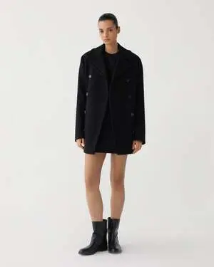 Veronica De Piante Claudia Melton Wool Pea Coat - Black