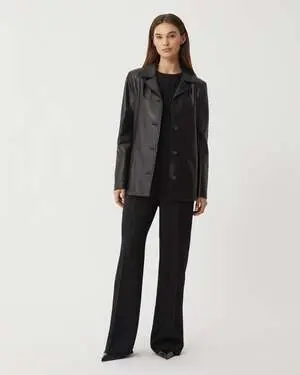 Veronica De Piante Blaire Nappa Leather Jacket - Black