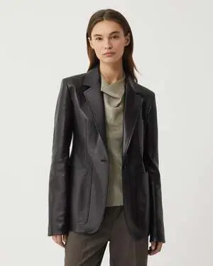 Veronica De Piante Faye Nappa Leather Jacket - Black