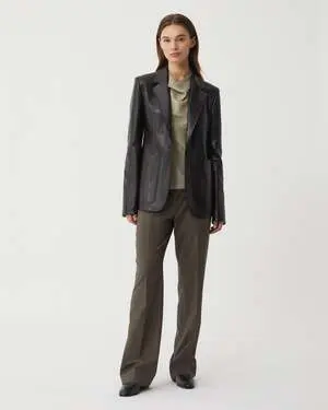 Veronica De Piante Faye Nappa Leather Jacket - Black