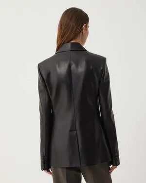 Veronica De Piante Faye Nappa Leather Jacket - Black