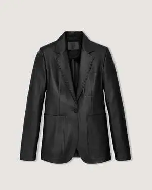 Veronica De Piante Faye Nappa Leather Jacket - Black