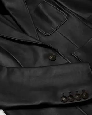 Veronica De Piante Faye Nappa Leather Jacket - Black