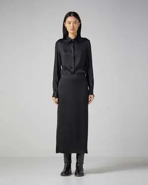 Veronica De Piante Bianca Skirt In Washed Silk