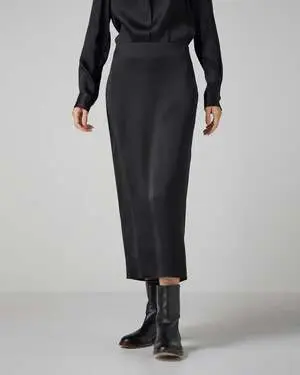 Veronica De Piante Bianca Skirt In Washed Silk