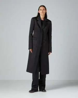 Veronica De Piante Freya Duchess Silk Coat - Black