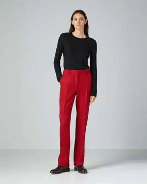Veronica De Piante Mick Wool Twill Trousers - Red