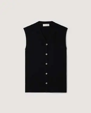 Veronica De Piante Alice Merino Wool Vest - Black