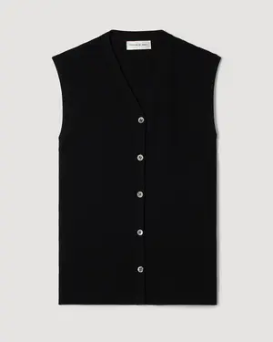 Veronica De Piante Alice Merino Wool Vest Black
