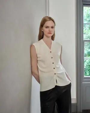 Veronica De Piante Alice Merino Wool Vest - White