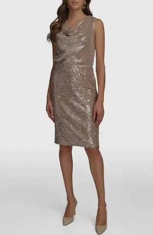 Donna Karan New York Sequin Pencil Midi Skirt