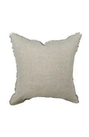 LINEN & JAMES Nora Linen Fringe Pillow Cover - Natural