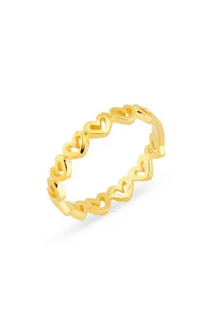 KIARA BY KI-ELE Dainty Forever Hearts Band Ring - Gold