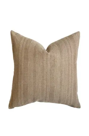 LINEN & JAMES Clyde Woven Stripe Pillow Cover - Brown