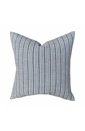 LINEN & JAMES Conrad | Coastal Blue Stripe Pillow Cover - Soft Blue