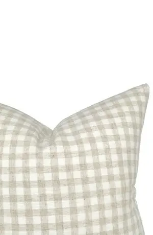 LINEN & JAMES Roe Ivory Tan Gingham Pillow Cover